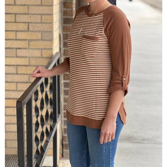 DOE AND RAE | Tops | New Doe And Rae Falling For You Top In Brown ...